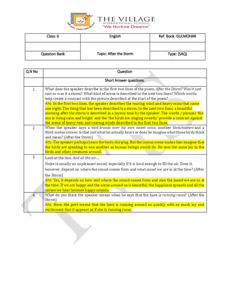 Poem - After The Storm | PDF