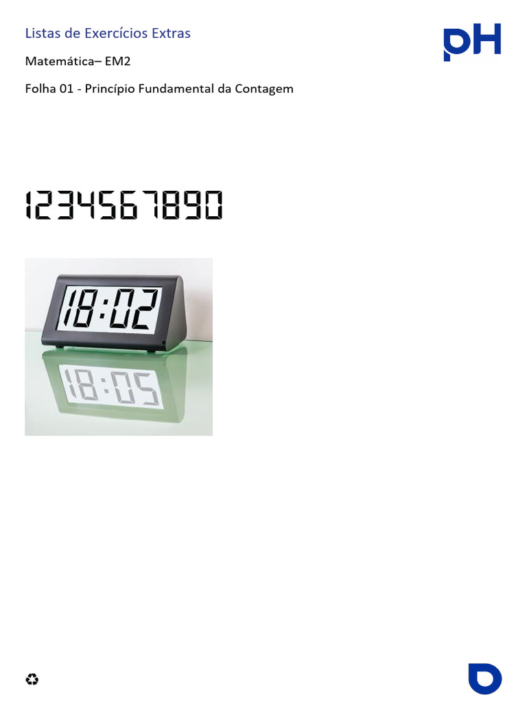 EM2 MAT Lista Extra de Exercícios Semana 01 | PDF