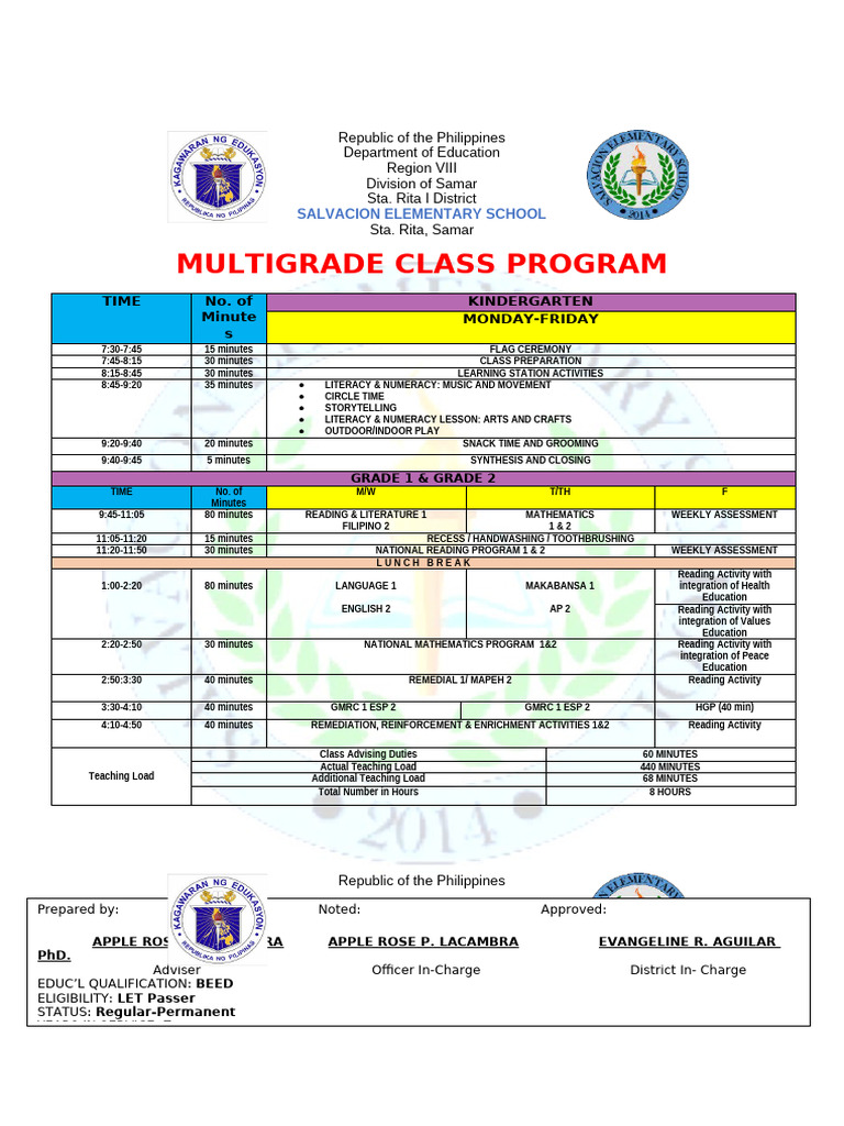 MG Class Program 2024-2025 | PDF