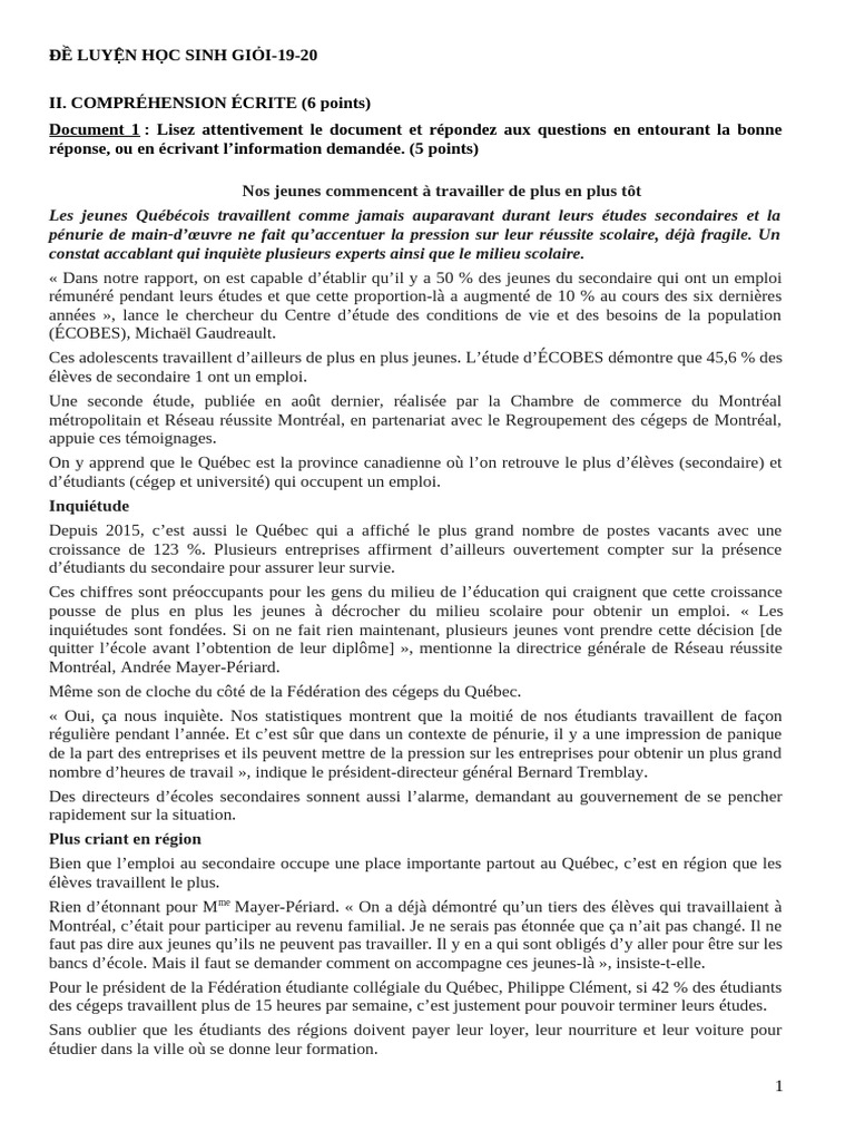 9E-ĐỀ LUYỆN HSG 01 | PDF