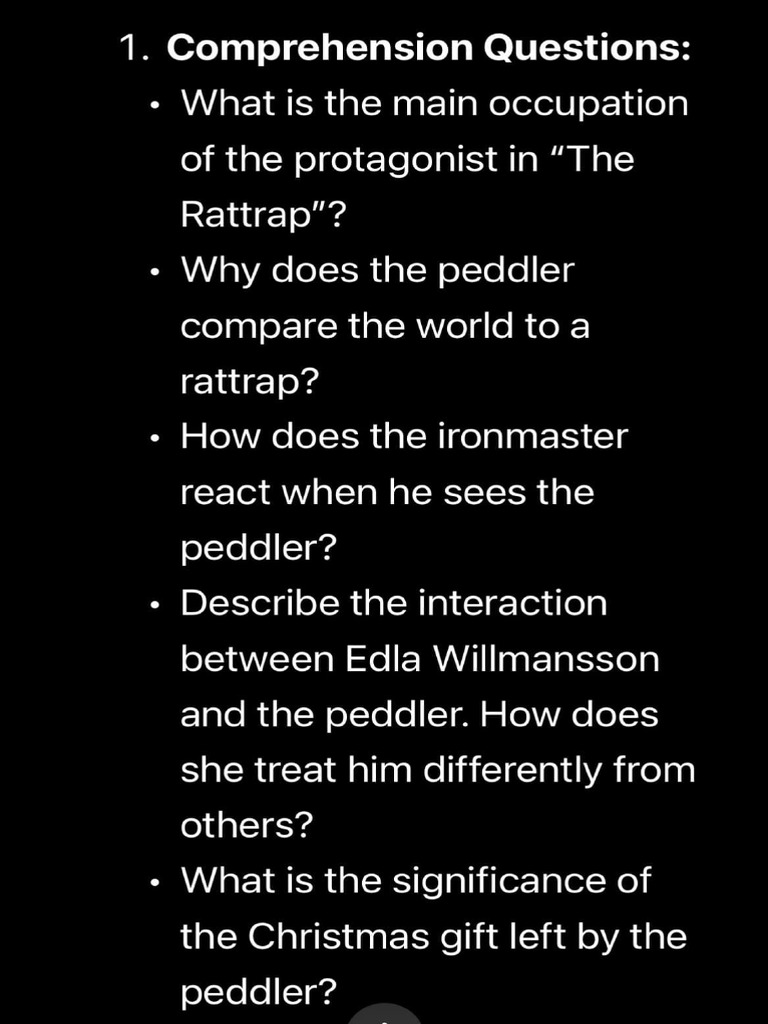 Rat Trap Class XII. Questionaire | PDF