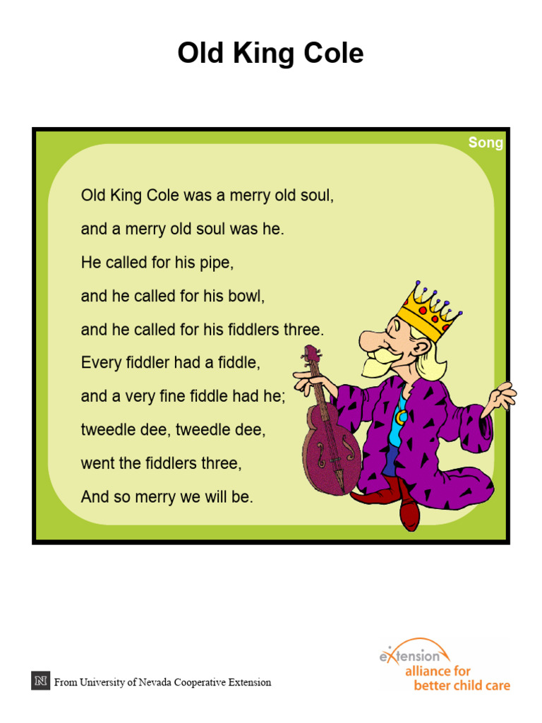 Old King Cole: A Classic Nursery Rhyme | PDF