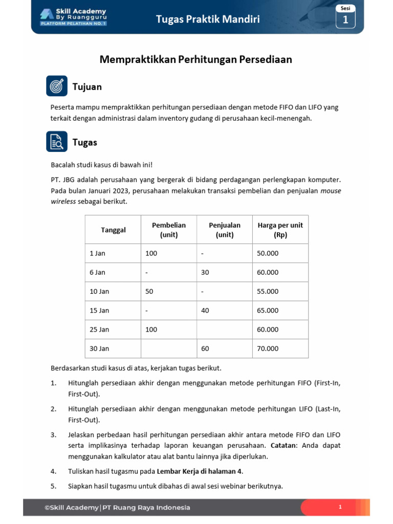 TPM 1 Perhitungan FIFO LIFO - Nur Latif Juliyanto | PDF