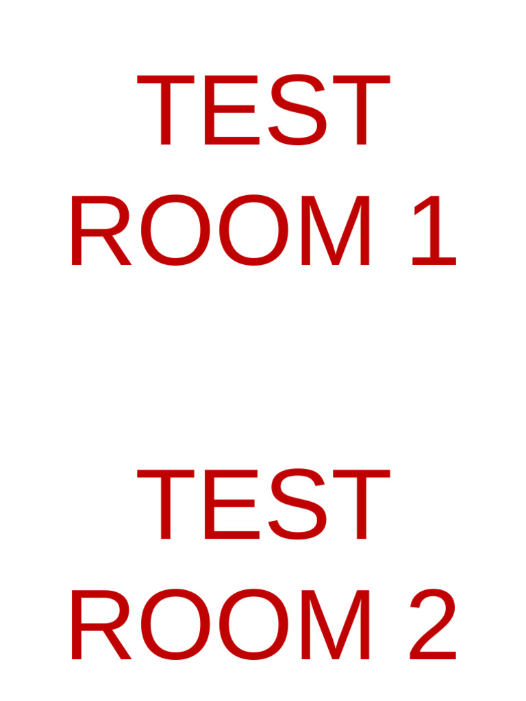 Label Test Room | PDF