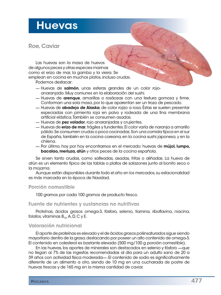 Huevas: Variedades y Valor Nutricional | PDF