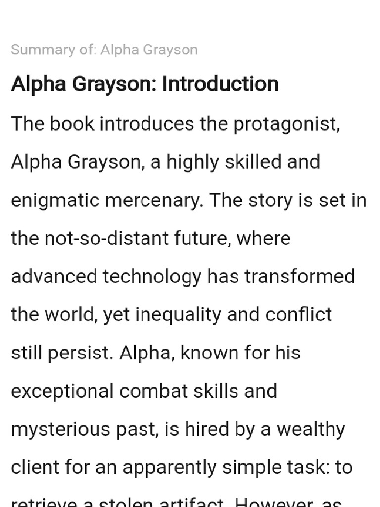 Alpha Grayson | PDF