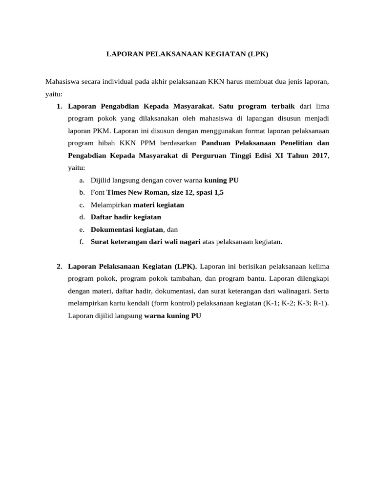 SISTEMATIKA & FORMAT LPK (MHSW) - Salin | PDF