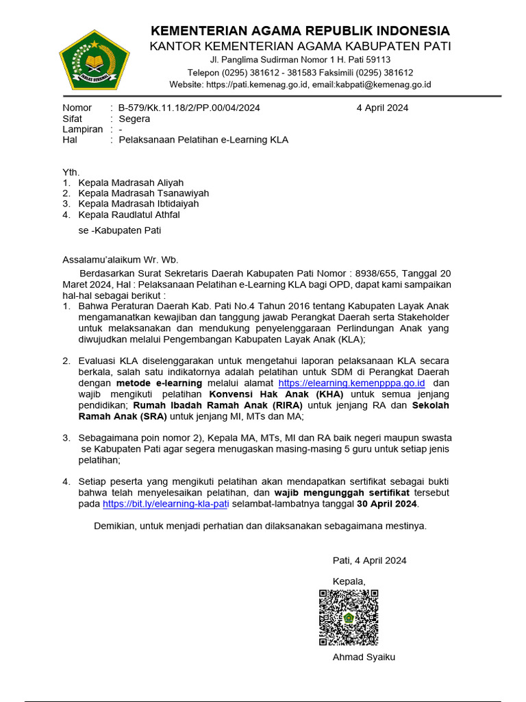 PeNMaD - Wajib Pelatihan E-Learning KLA | PDF