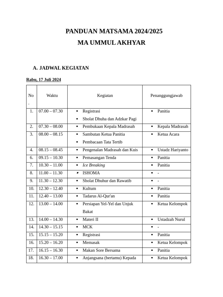 Panduan Matsama 2024 | PDF