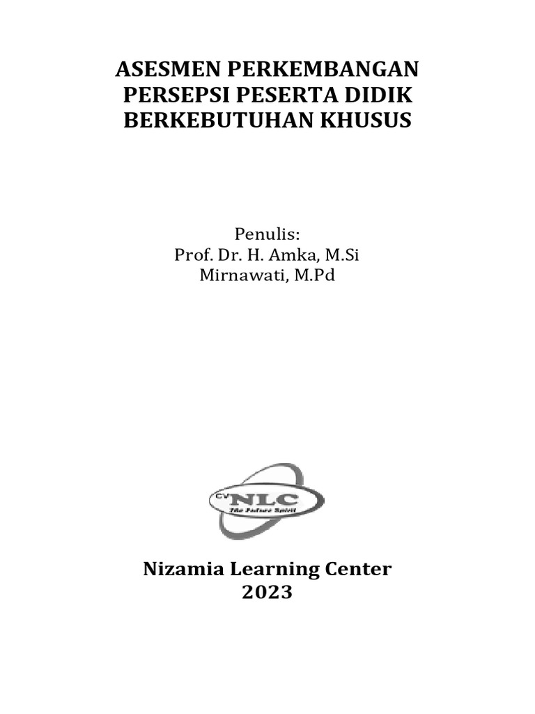 Buku Asesmen Perkembangan Persepsi PDBK | PDF