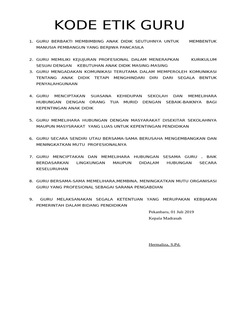 KOde Etik Guru | PDF