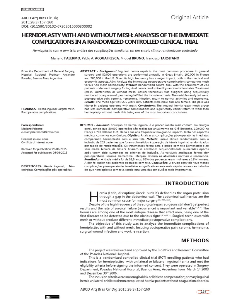 Hernioplasty Without Mesh | PDF