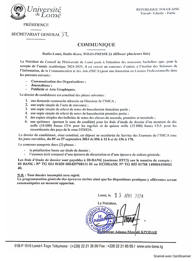 Concours ISICA 2024-2025 | PDF