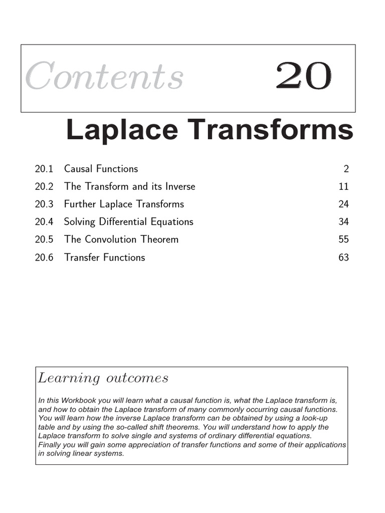 HELM Workbook 20 Laplace Transforms | PDF