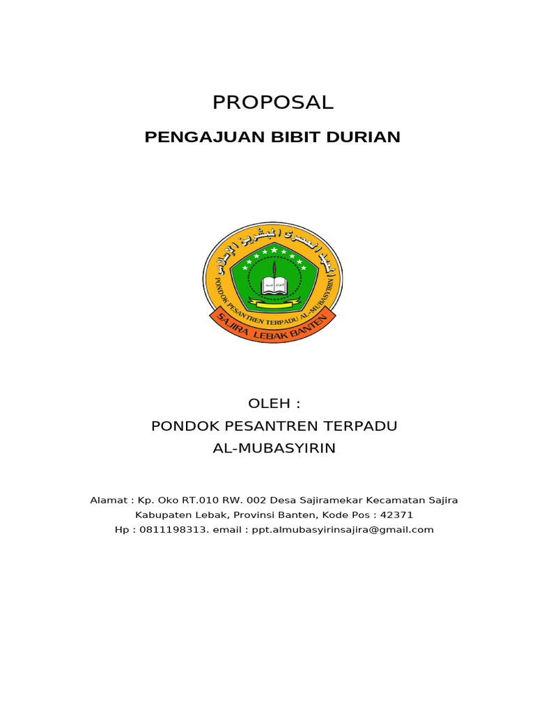 Proposal Bibit Durian | PDF