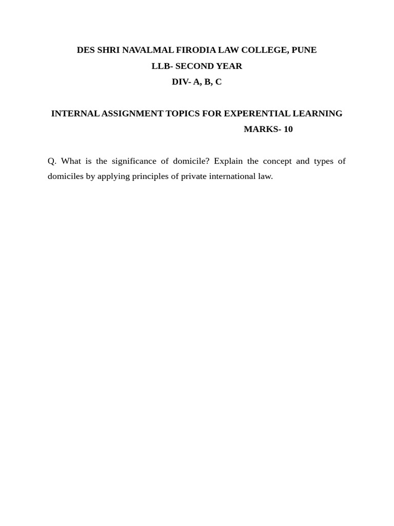Assignment For LLB SY | PDF