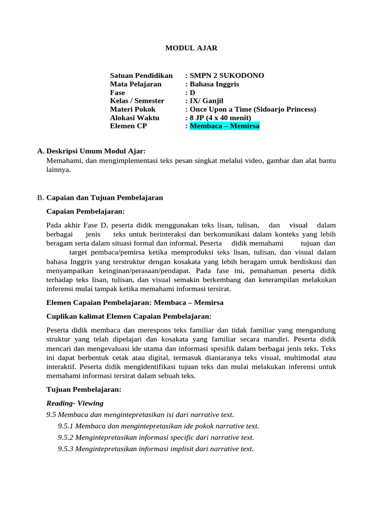 Modul Ajar Chapter 2 | PDF