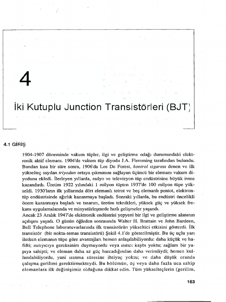 Bölüm 4 İki Kutuplu Junction Transistörleri (BJT) | PDF