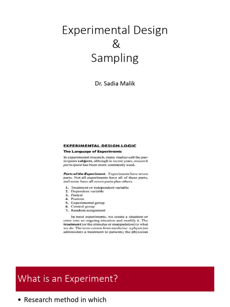Experimental Design Lecture | PDF | Experiment | Validity (Statistics)