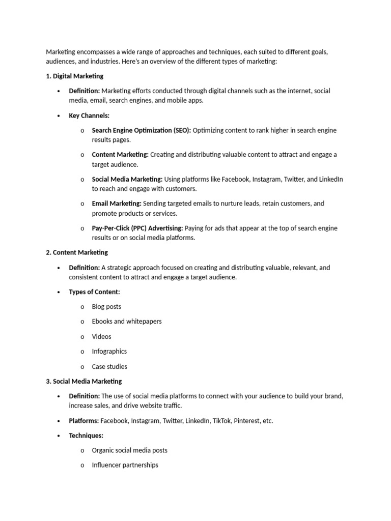 Types of Marketing | PDF