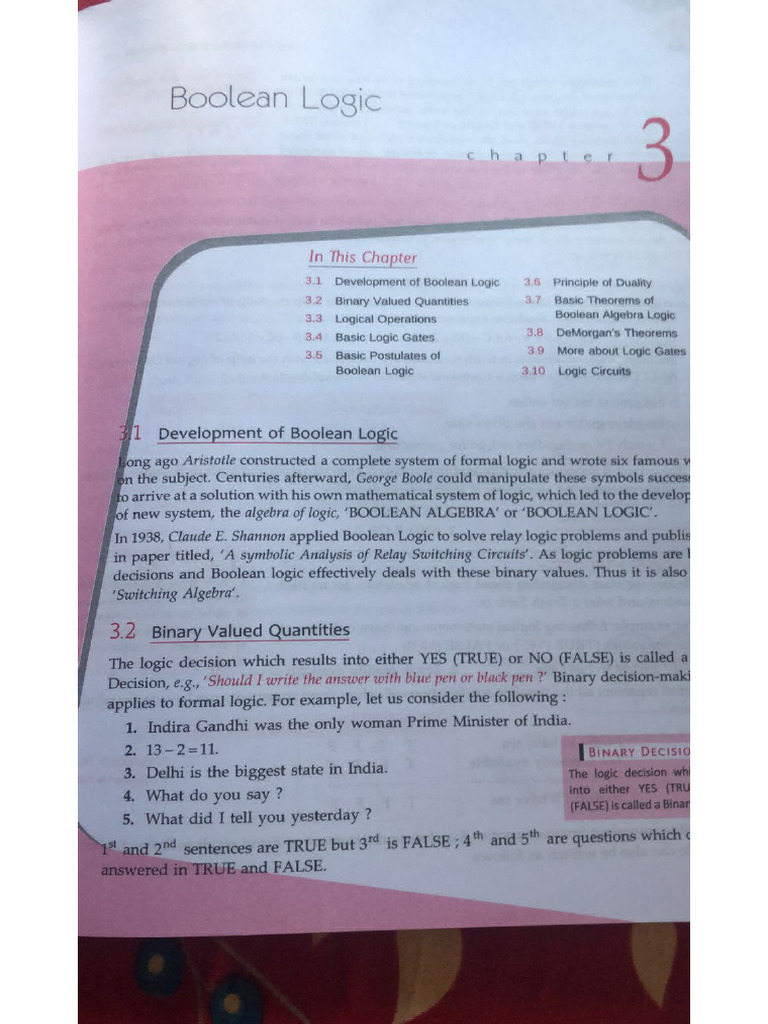 Boolean Logic (Chapter 3) | PDF