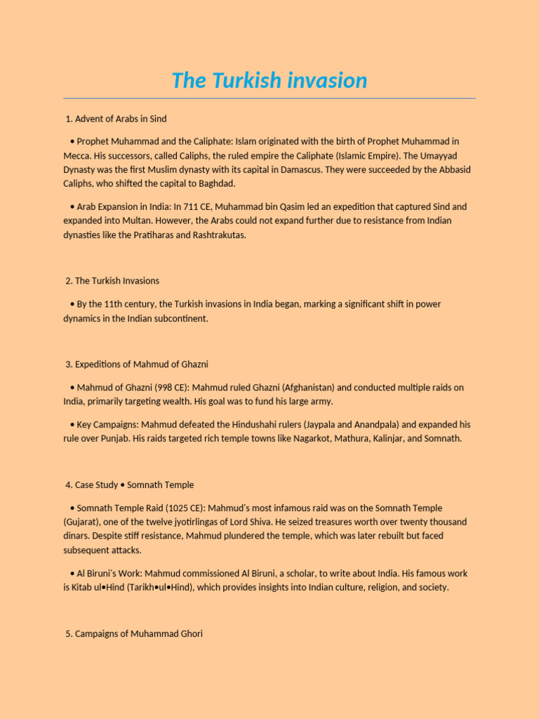 The Turkish Invasion | PDF