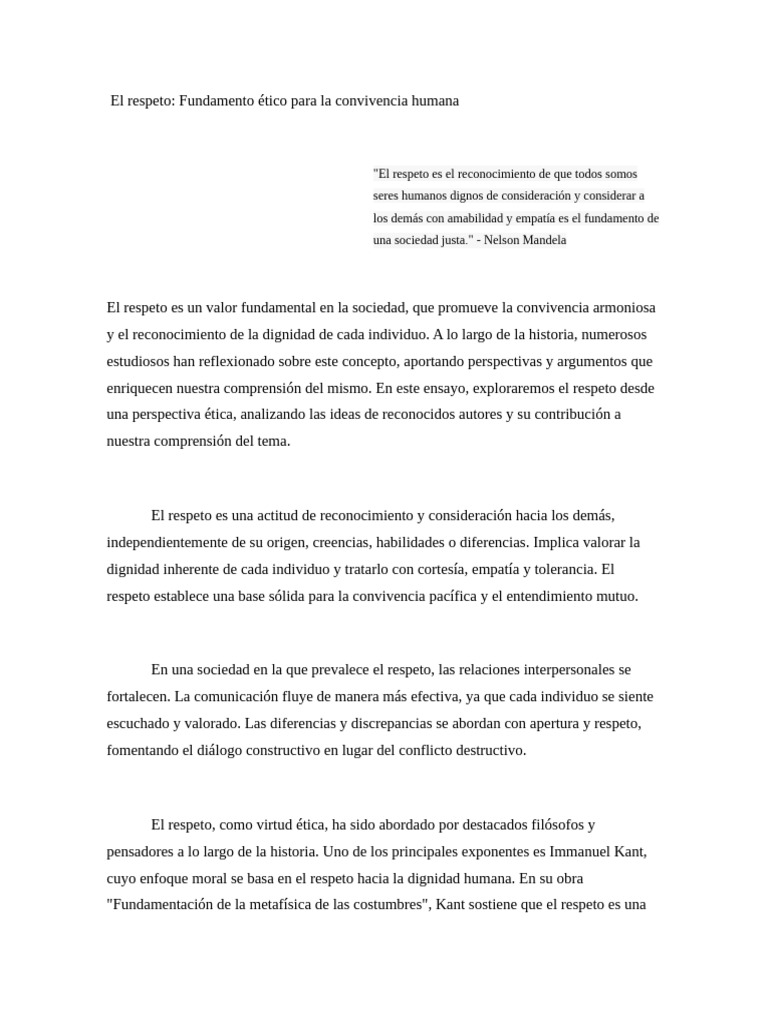El Respeto Pdf