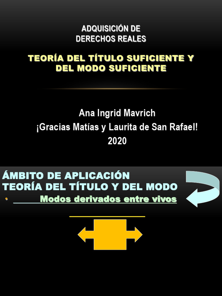 Adquisición de Derechos Reales - Título y Modo - 2020 | PDF