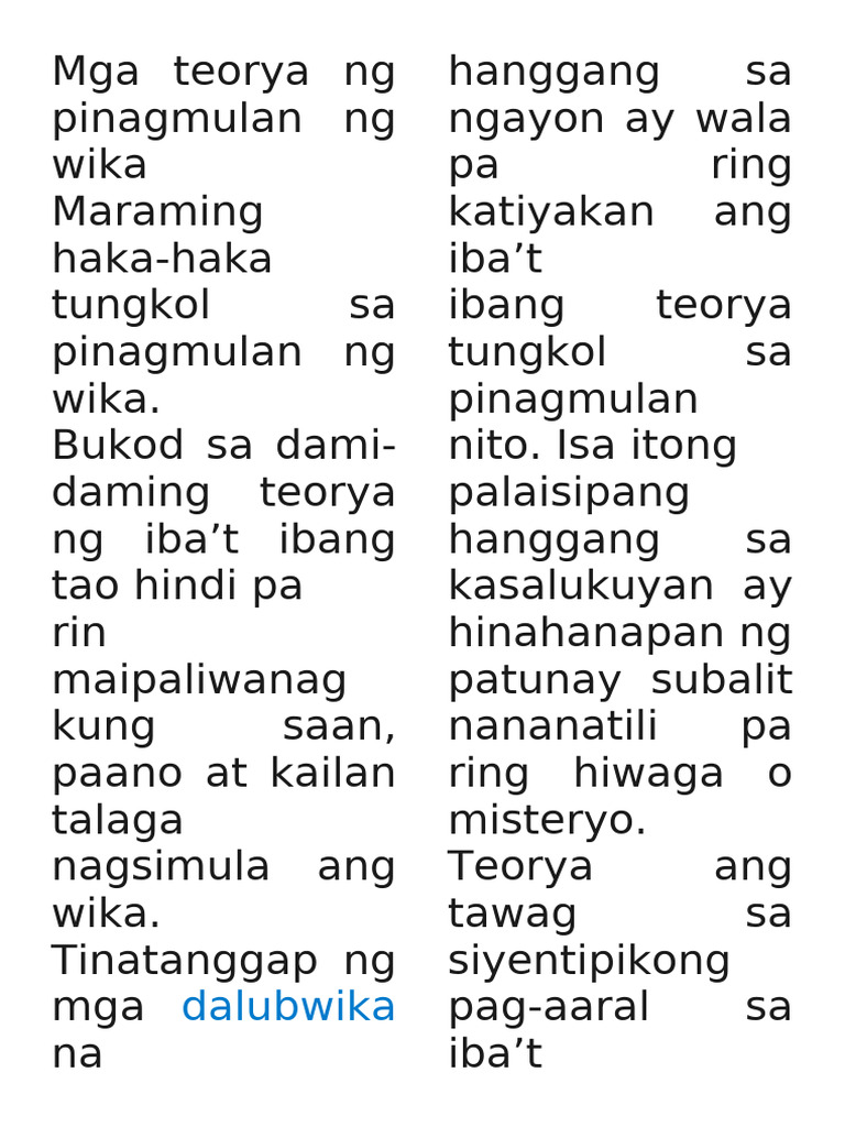Pinagmulan NG Wika | PDF | Philosophy | Language Arts & Discipline