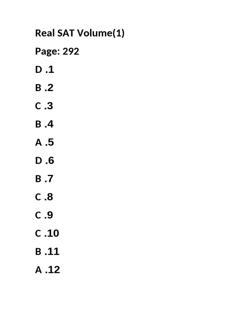 Real SAT Volume | PDF