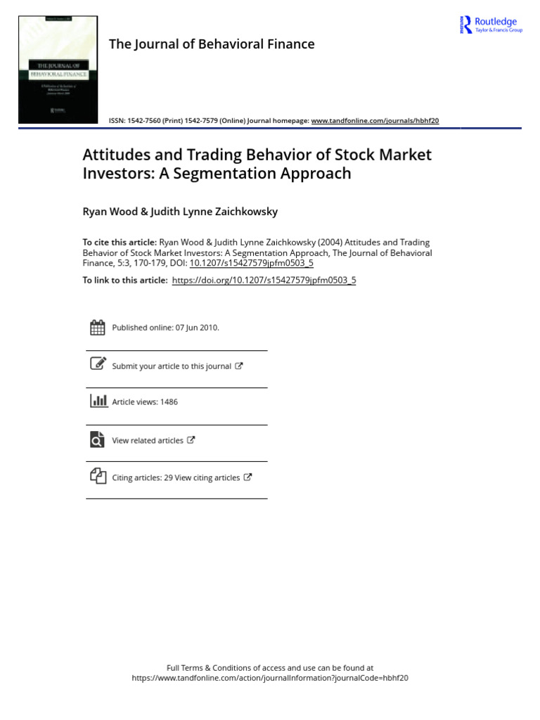 Attitudes and Trading Behavior of Stock Market Investors - 0A A ...