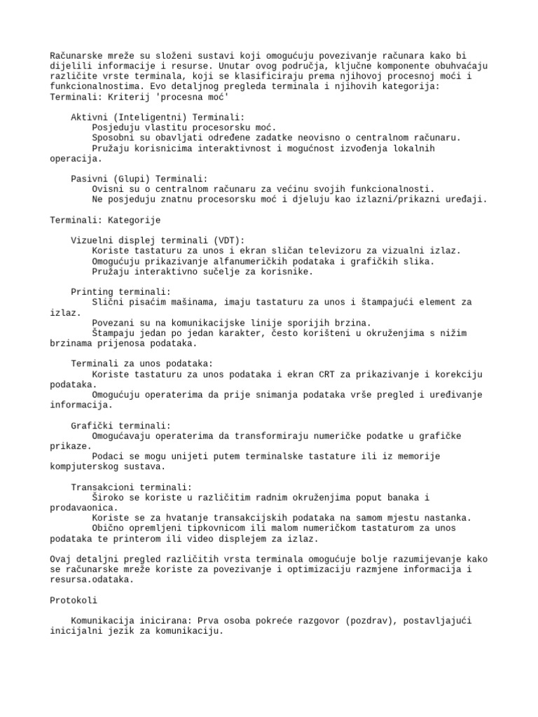 Racunarske Mreze Terminali | PDF