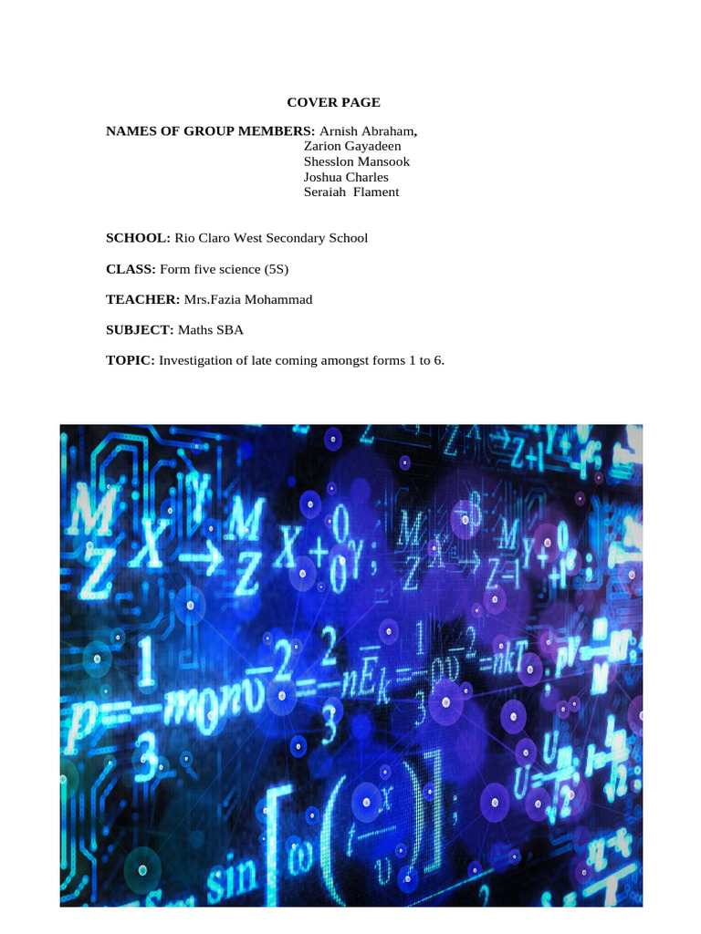 ADD MATHS New SBA-ARNISH | PDF