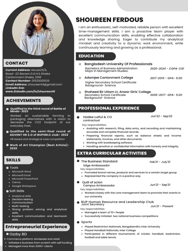 Shoureen Ferdous - CV Old | PDF