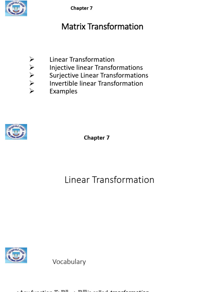 Matrix Transformation - CH - 7 | PDF