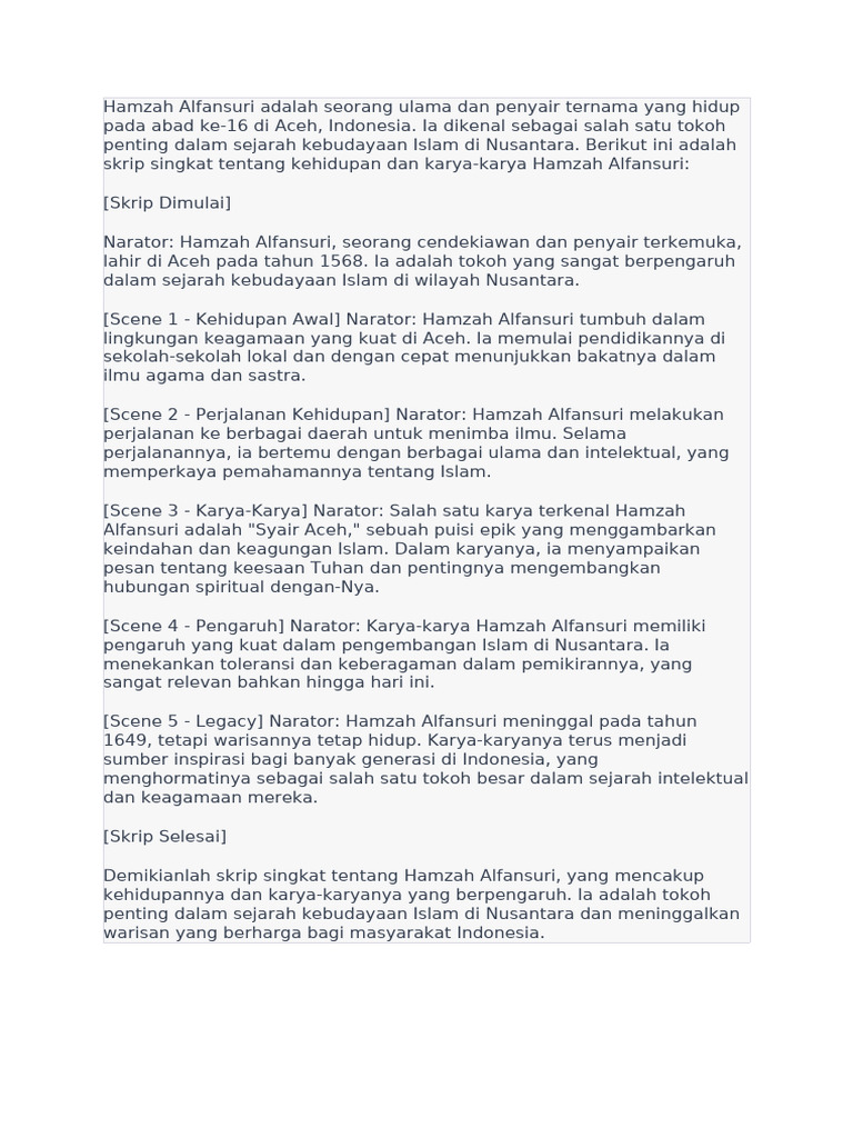 Hamzah Alfansuri | PDF
