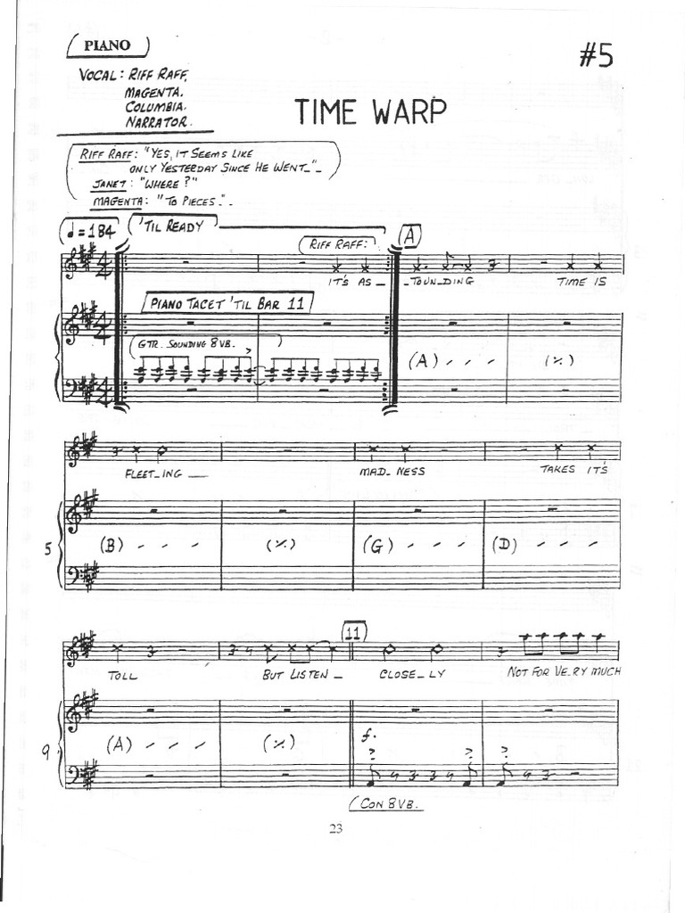 Time Warp From The Rocky Horror Show | PDF