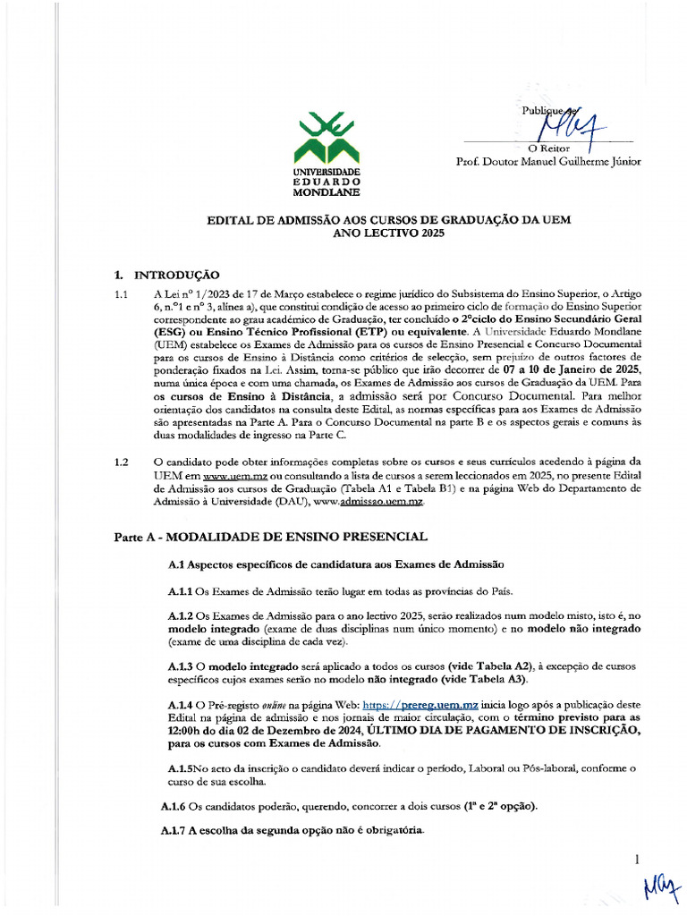 Edital de Admissao 2025 | PDF