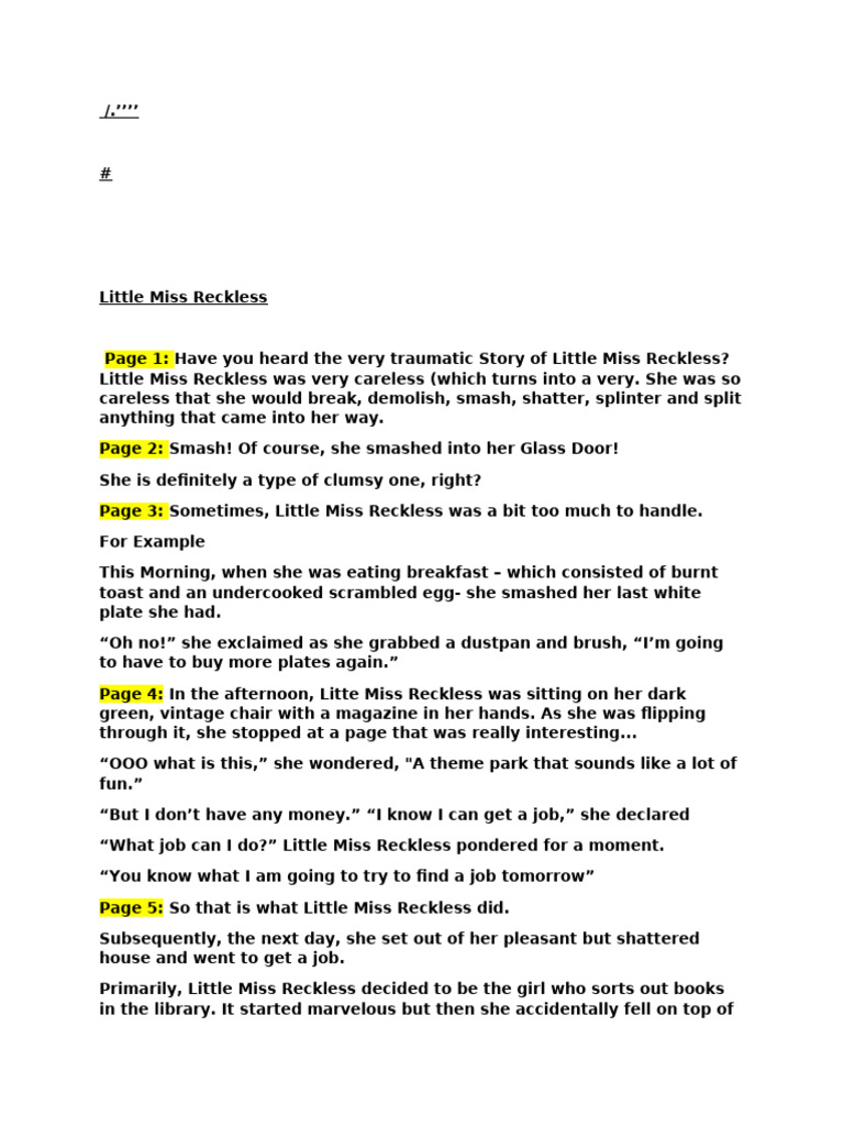 Little Miss Reckless - Pages | PDF