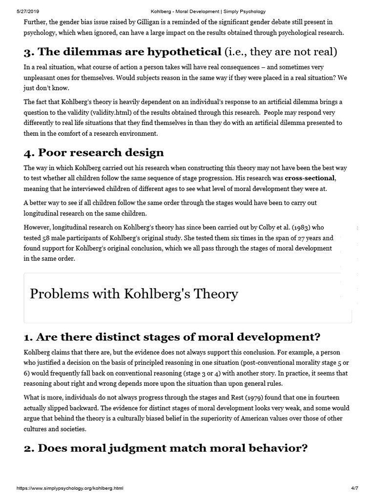 Kohlberg - Moral Development - Simply Psychology | PDF