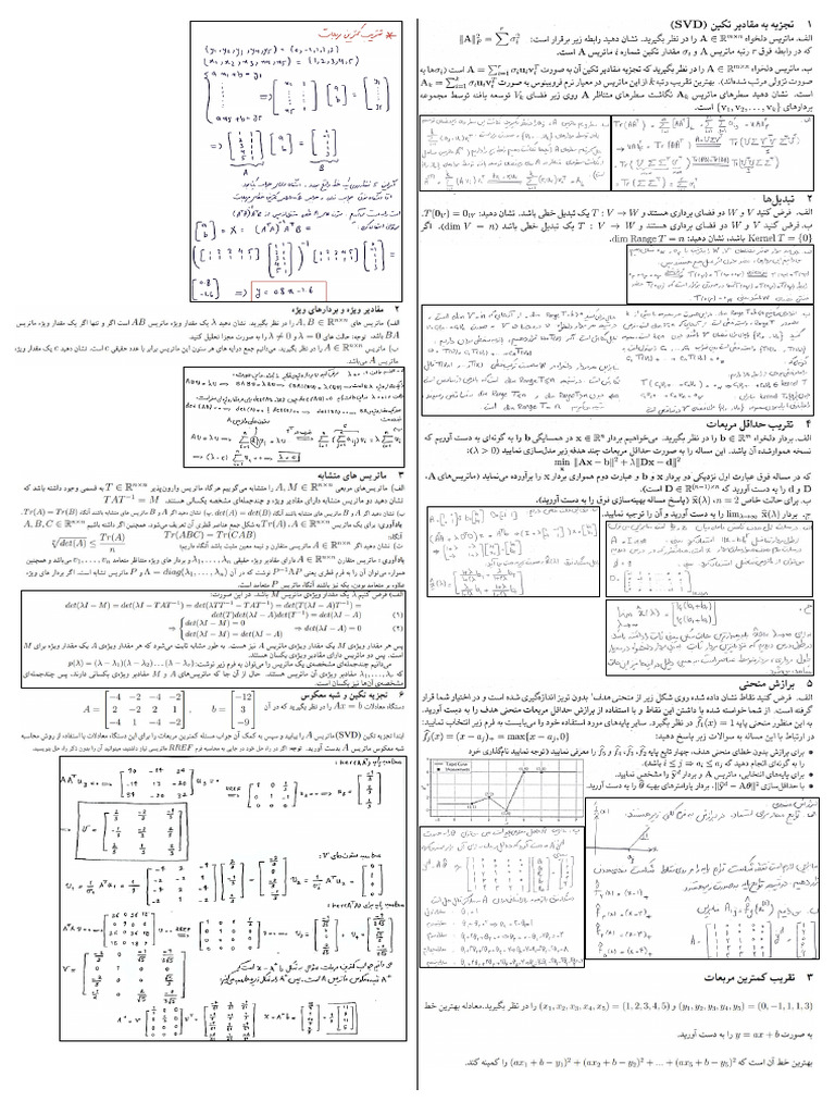 Cheat Note Linear Algebra | PDF