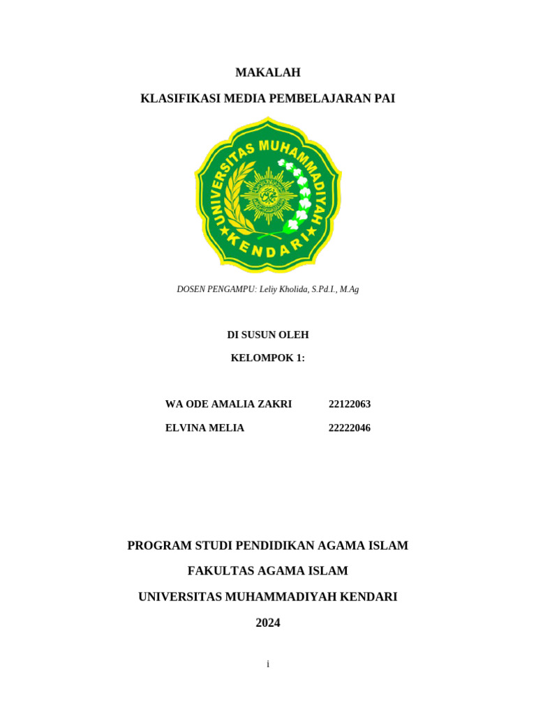 Makalah Media Pembelajaran Pai Kelompok 1 | PDF