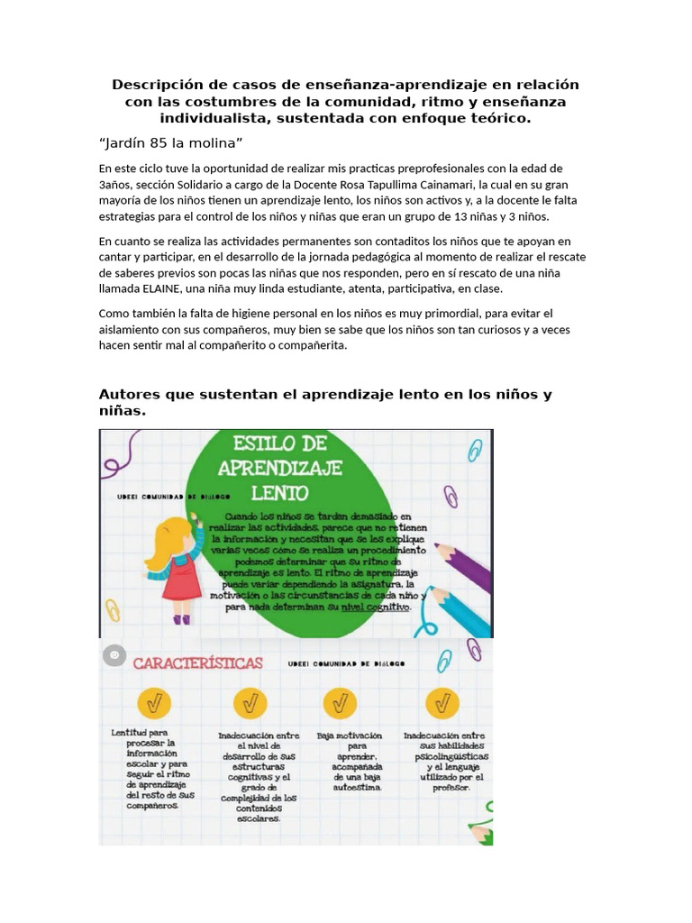 Aprendizaje Lento | PDF | Aprendizaje | Maestros