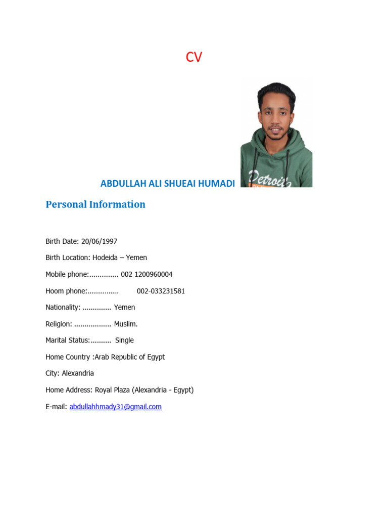 Abdullah Ali CV | PDF