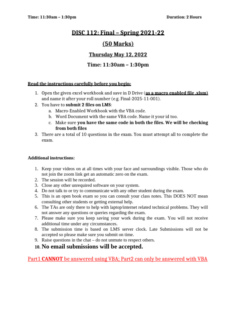 Final DISC 112 2021-22 | PDF