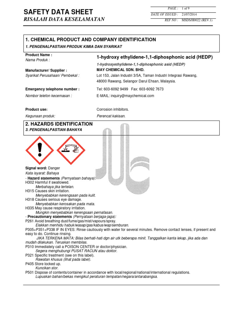 HEDP 60% Rev 1 | PDF