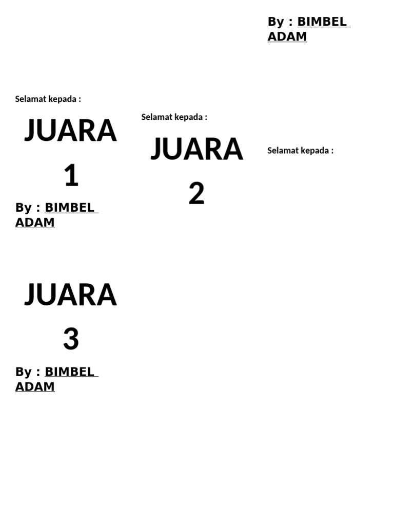 Juara 123 | PDF