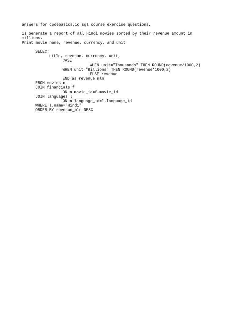 3 2 Exercise Answer More Than 2 Tables Join | PDF 3 2 Exercise Answer More Than 2 Tables Join | PDF