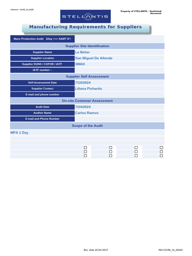MPA1 - V7 - LBSMA Self Assessment | PDF