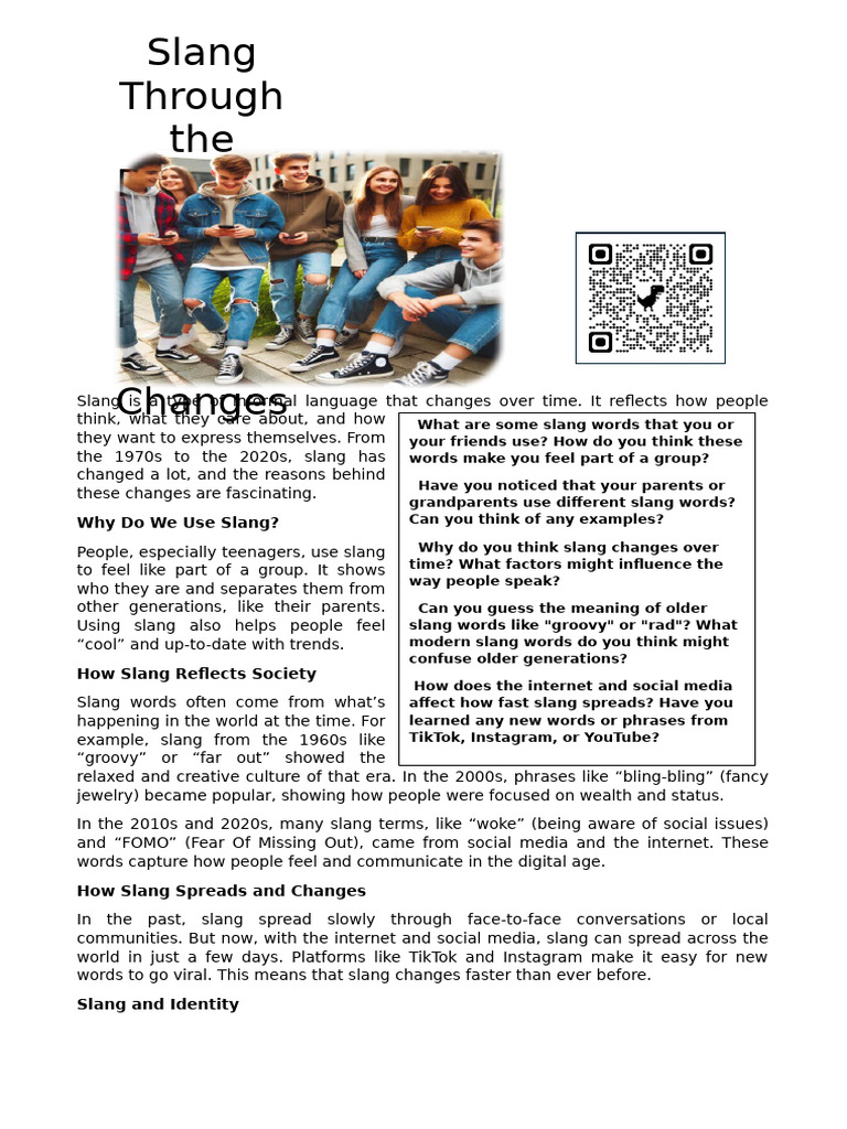 Slang Through The Decades A Look at How Language Changes - English | PDF